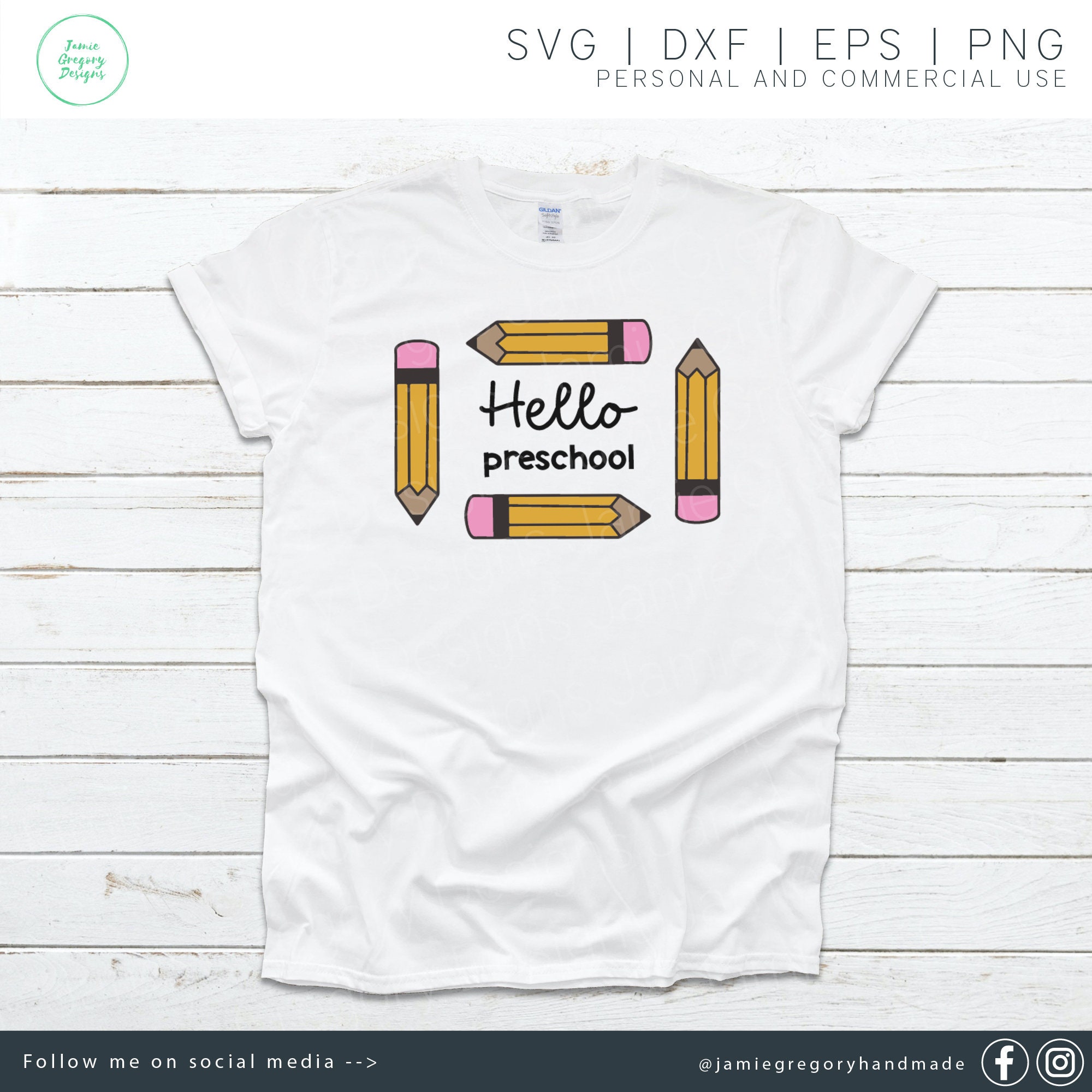 Hola Preescolar svg Preescolar svg Regreso a la Escuela | Etsy