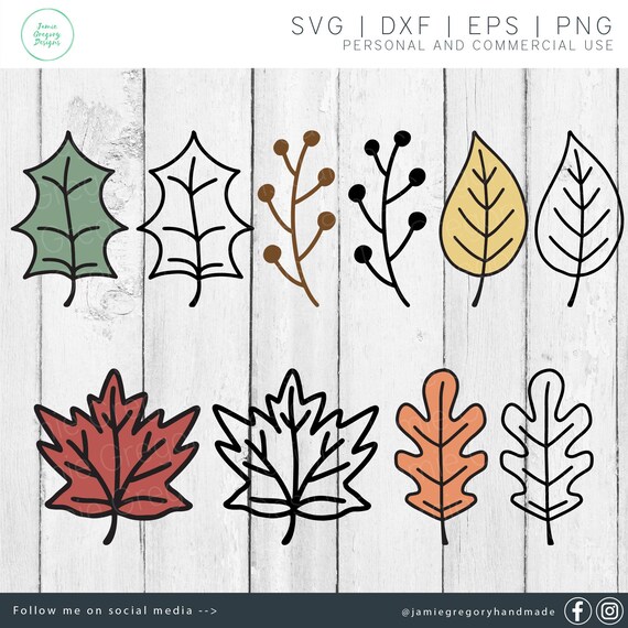 Fall Leaves Svg Bundle Fall Leaf Svg Bundle Fall Leaves | Etsy