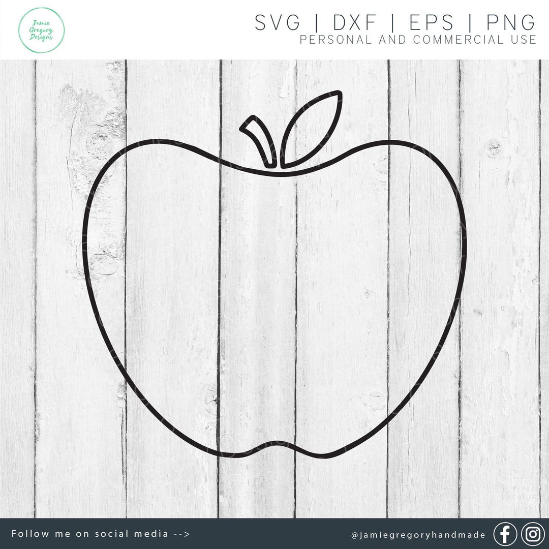 Apple Svg Fall Svg Fall Apple Svg Apple Cut File Apple Clipart Teacher ...