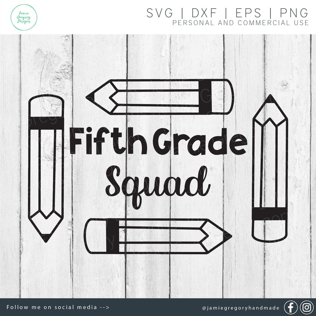 Fifth Grade Svg Fifth Grade Shirt Svg Fifth Grade Teacher Svg Teacher ...