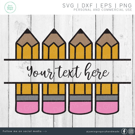 Teacher Name Svg School Name Svg Student Name Svg Pencil | Etsy