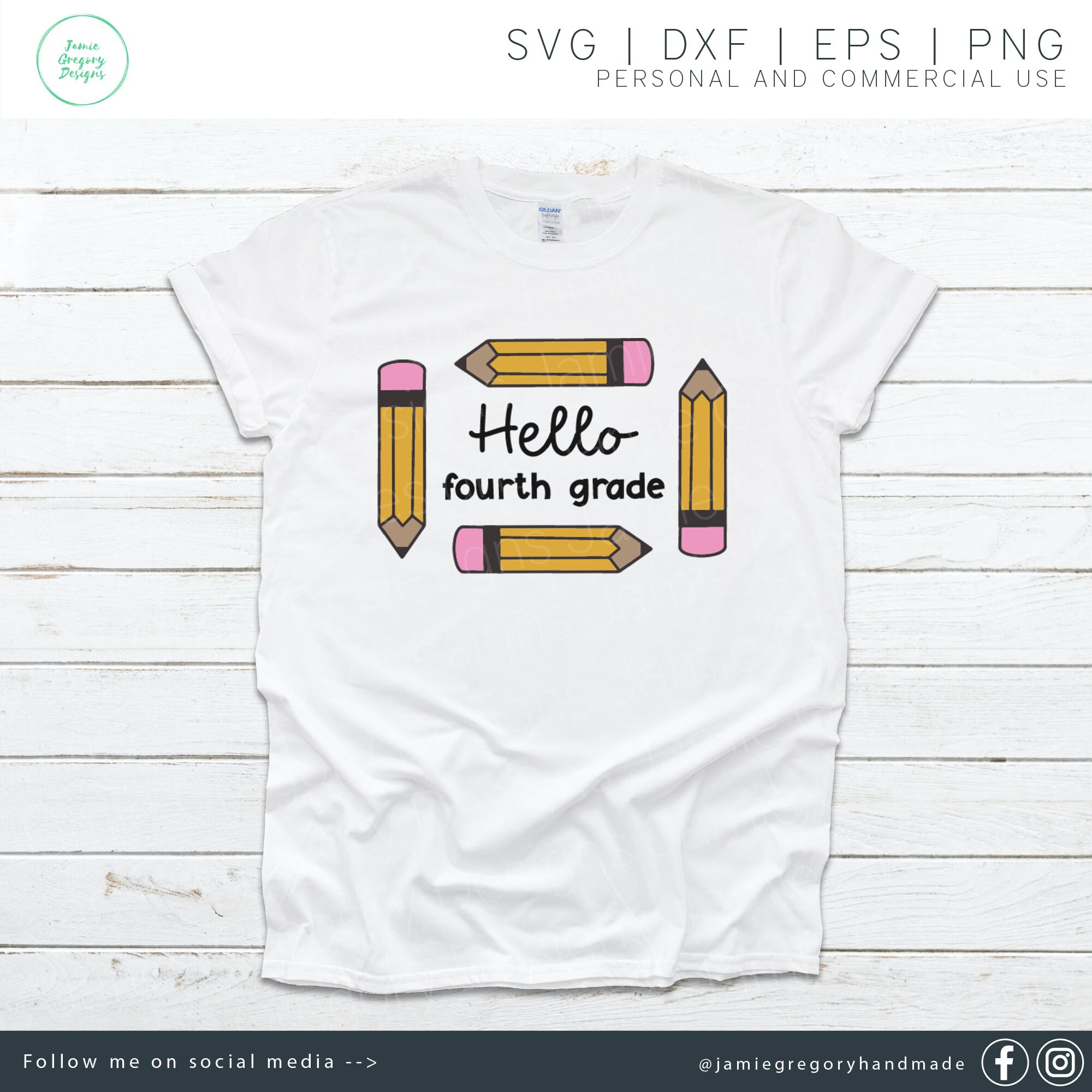 Hello Fourth Grade svg Fourth Grade svg Back to School svg | Etsy