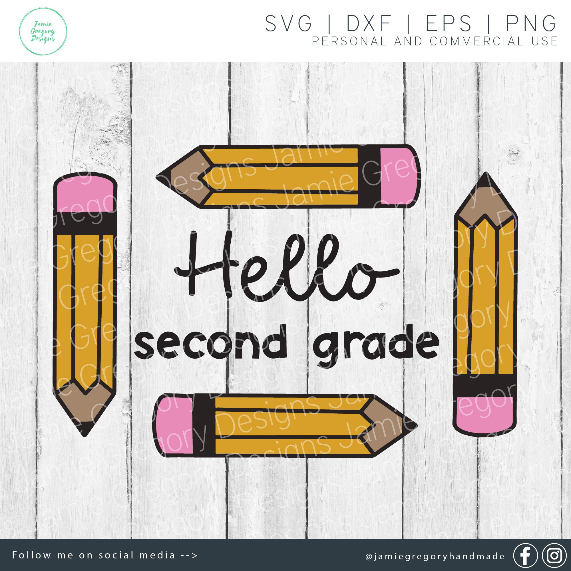 Hello Second Grade svg Second Grade svg Back to School svg | Etsy
