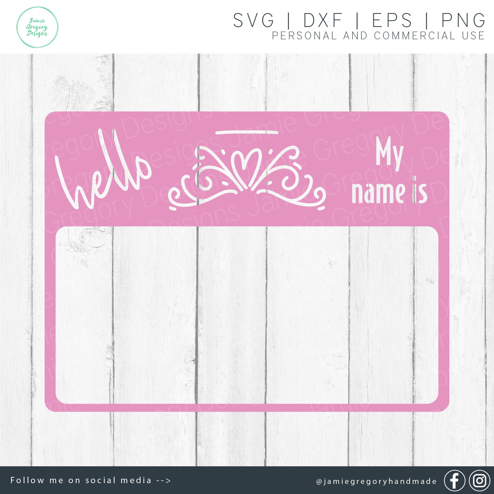 Hello My Name is Svg Name Tag Svg Hello Name Tag Svg | Etsy