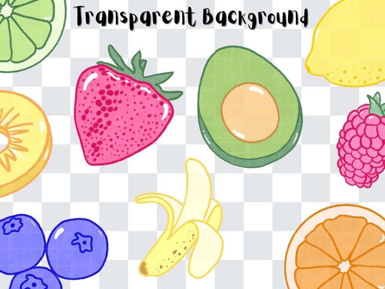 Fruit Clipart Bundle, Hand Drawn PNG, Sublimation Designs, Fruit ...