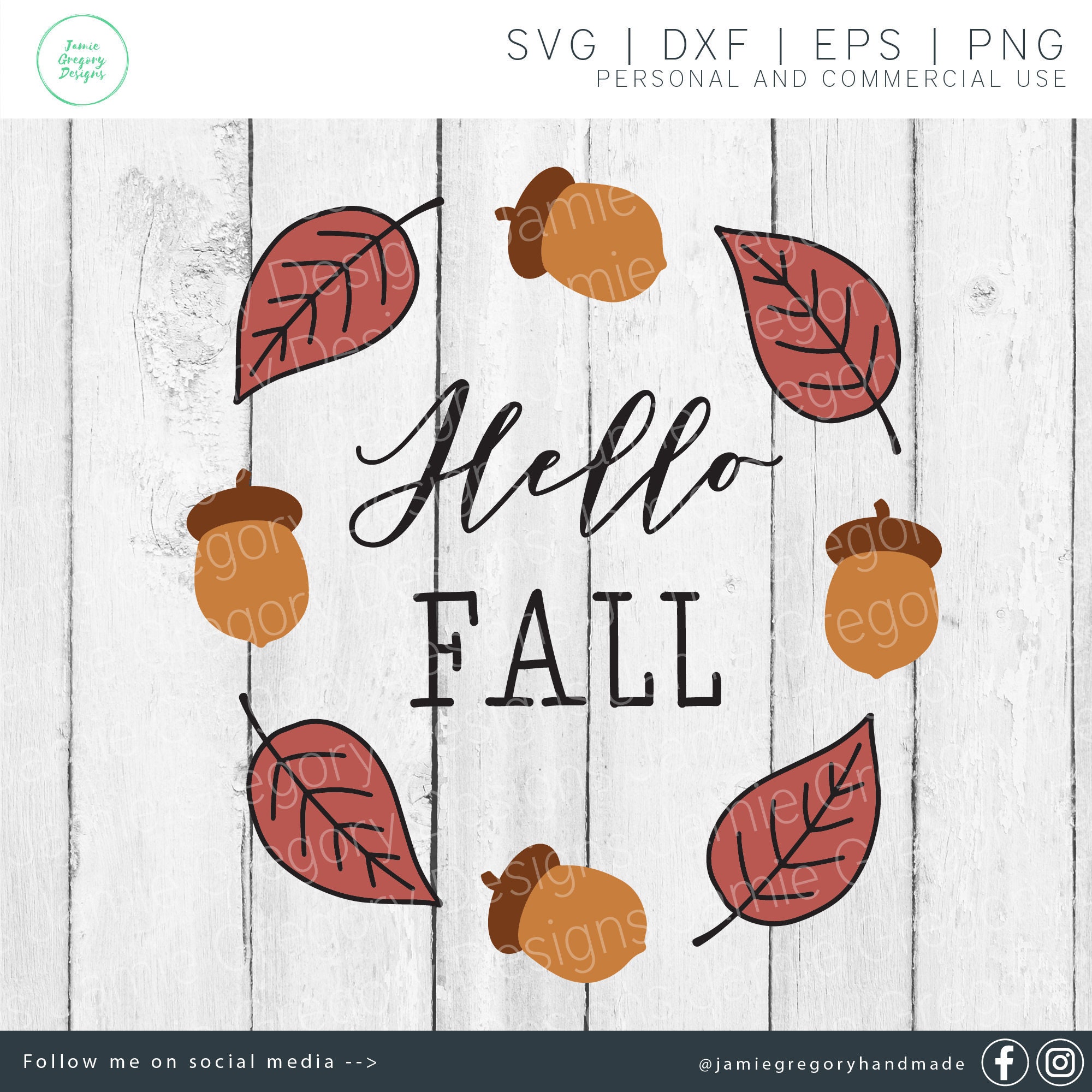 Hello Fall Svg Hello Fall Cut File Fall Svg Autumn Svg | Etsy