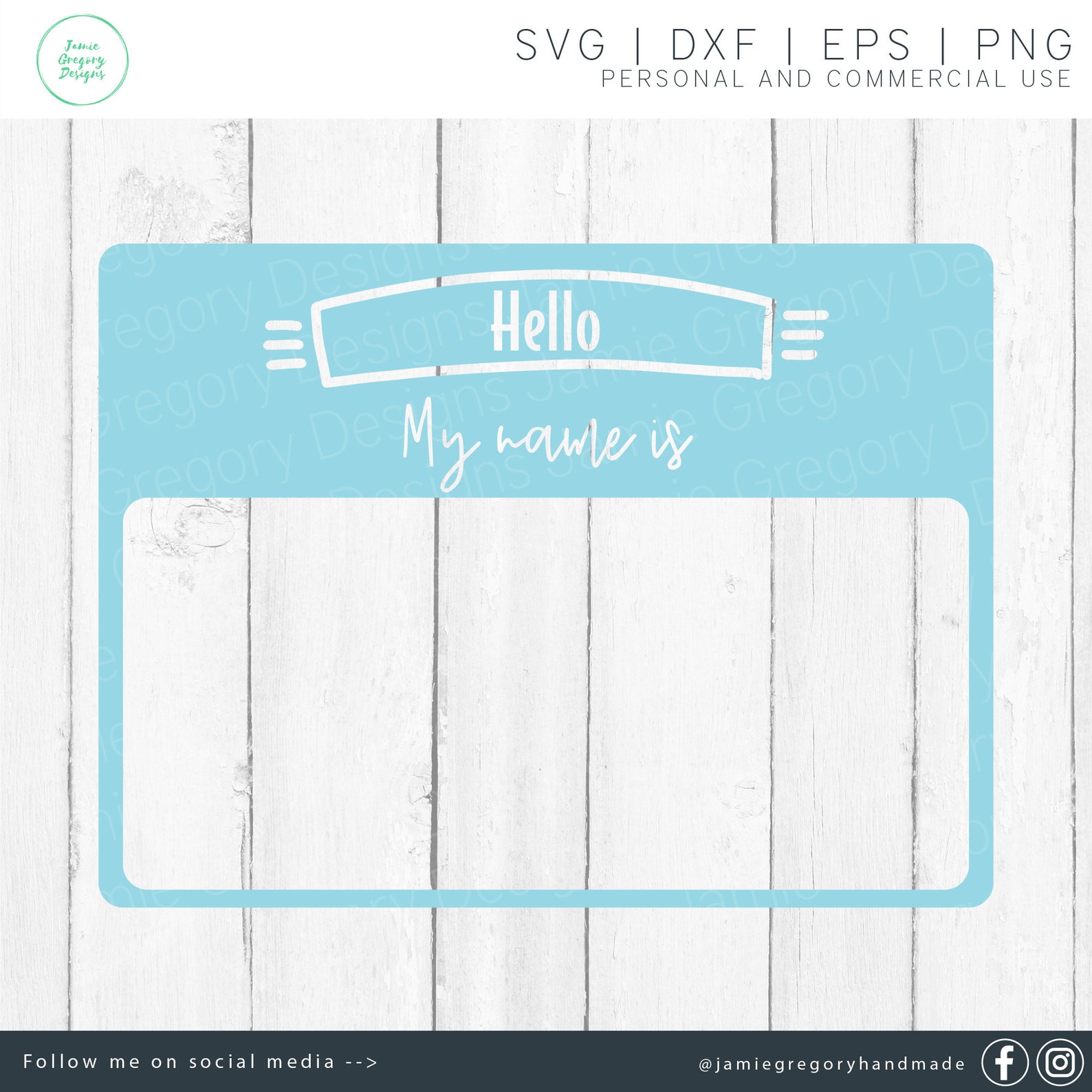 Hello My Name is SVG – Name Tag Designs (digital Download) - Etsy