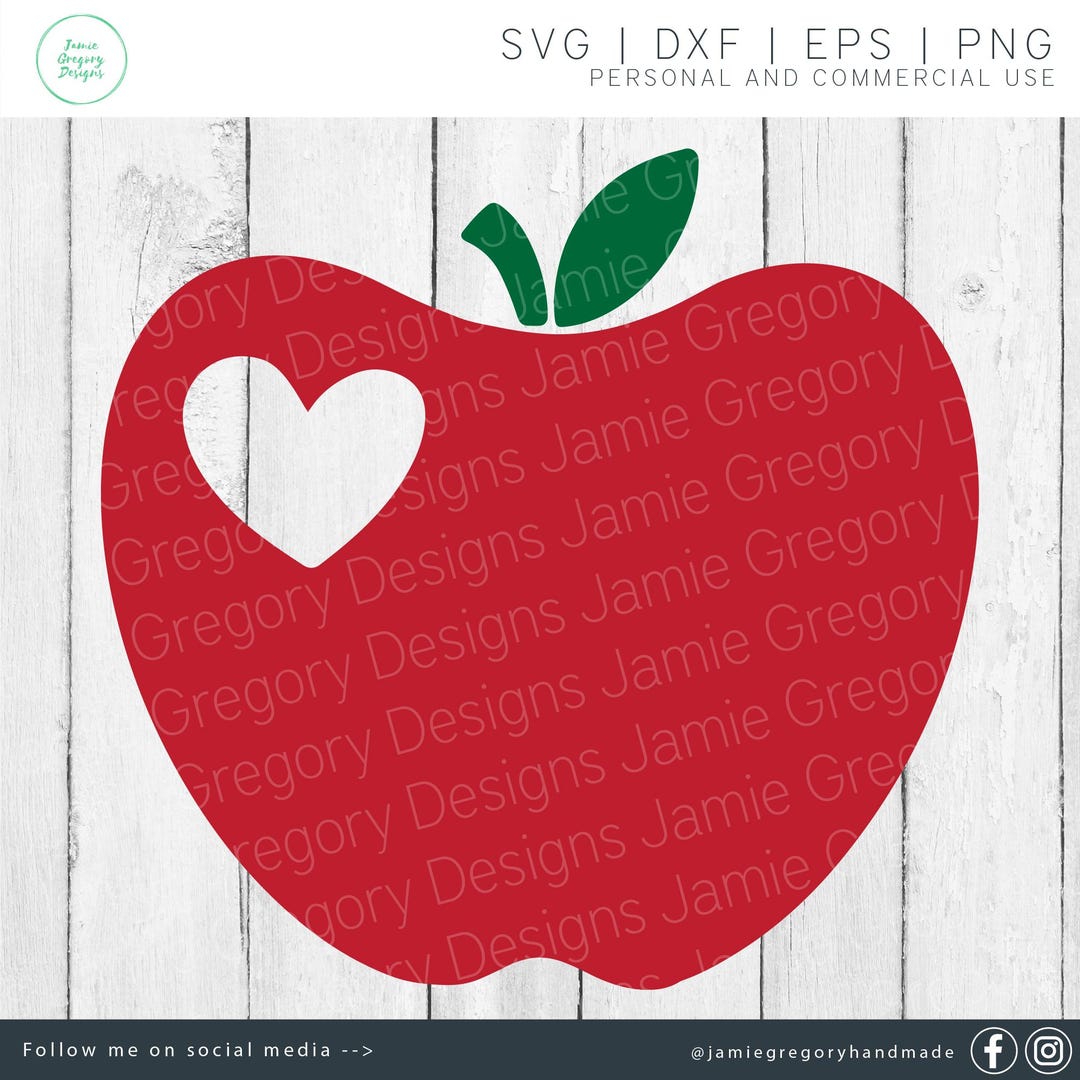 Apple Svg Fall Svg Fall Apple Svg Apple Cut File Apple Clipart Teacher ...