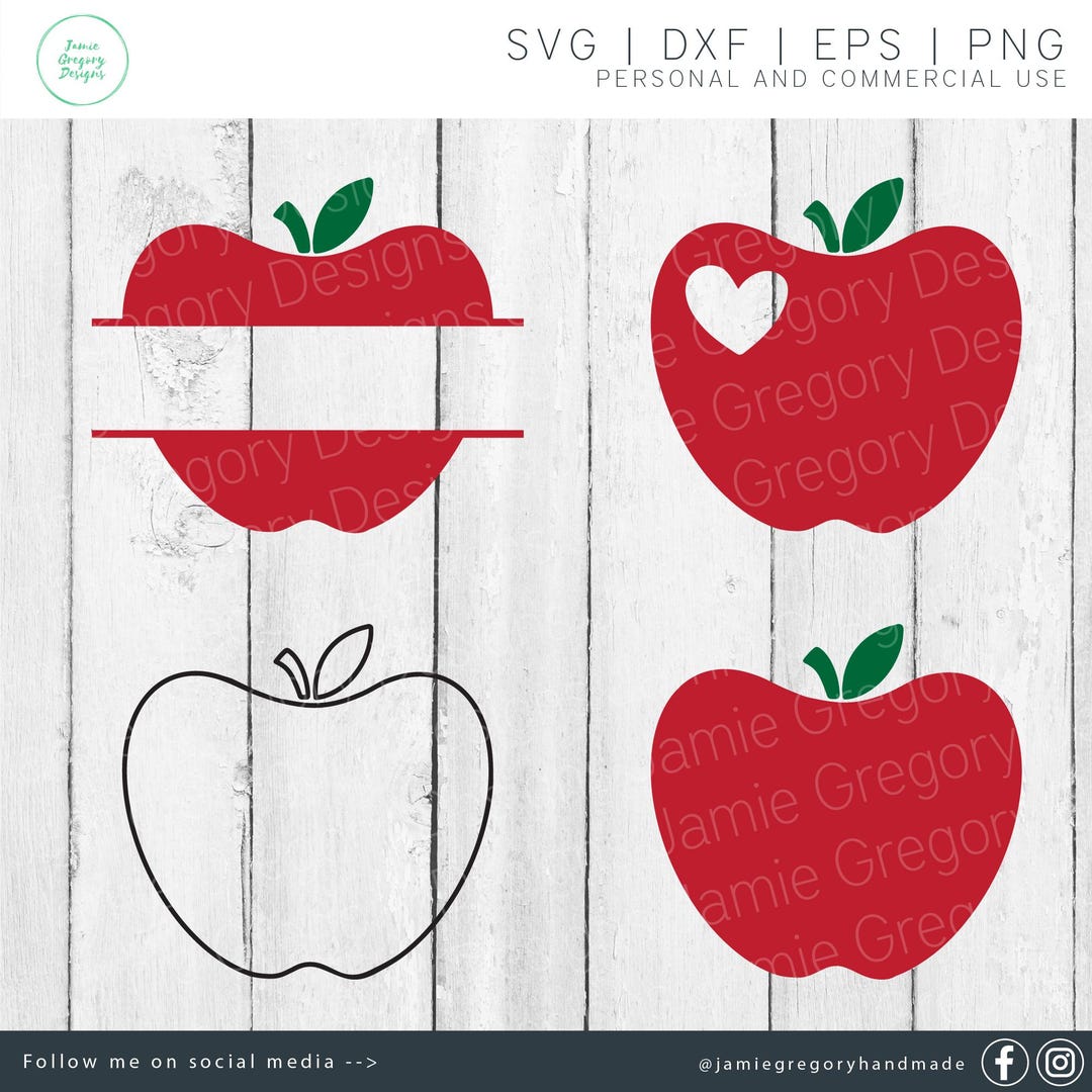 Apple Svg Bundle - Fall Svg - Fall Apple Svg - Apple Cut File - Apple ...