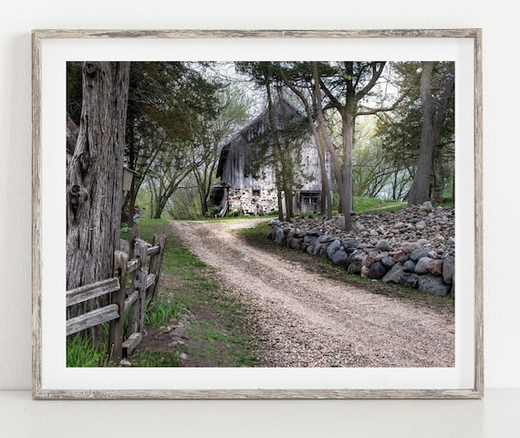 Farm Wall Art Rustic Stone Wall Photograph Landscape Art for - Etsy