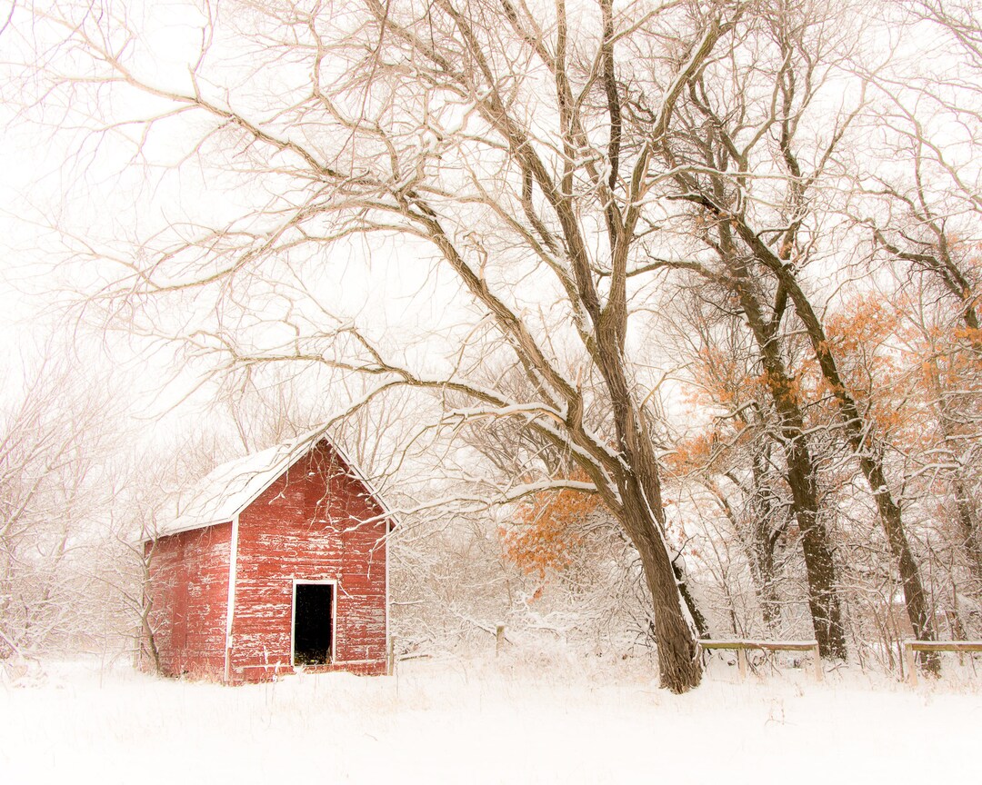 Farmhouse Decor, Country Landscape Print,red Barn Art,farm Print,old ...