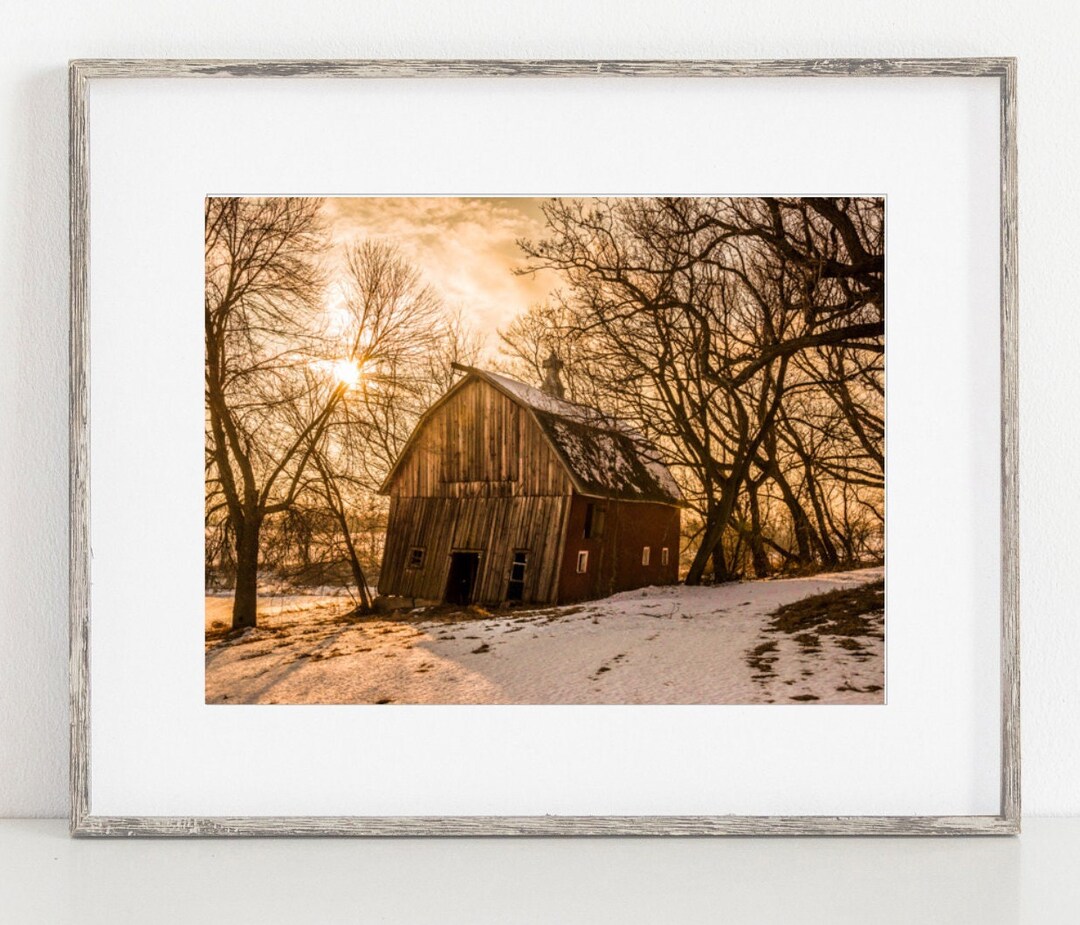 Leaning Barn Landscape Photo, Rustic Wall Art, Barn Photography, Farm ...
