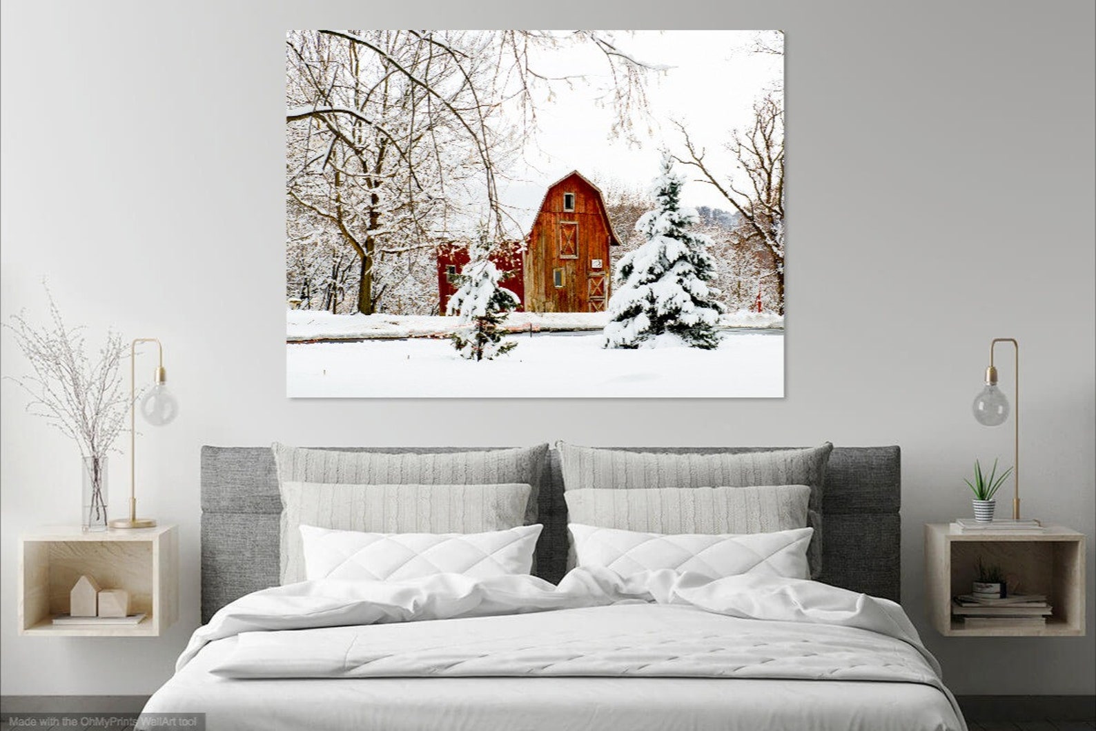 Winter Barn Landscape Photo, Rustic Farmhouse Wall Art - Etsy