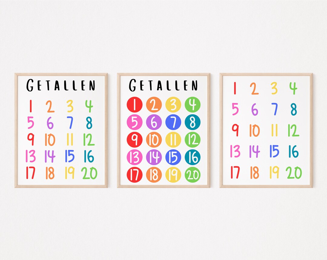 Educatieve Poster Over Cijfers 1 Tot 20, Nederlandstalige Digitale ...
