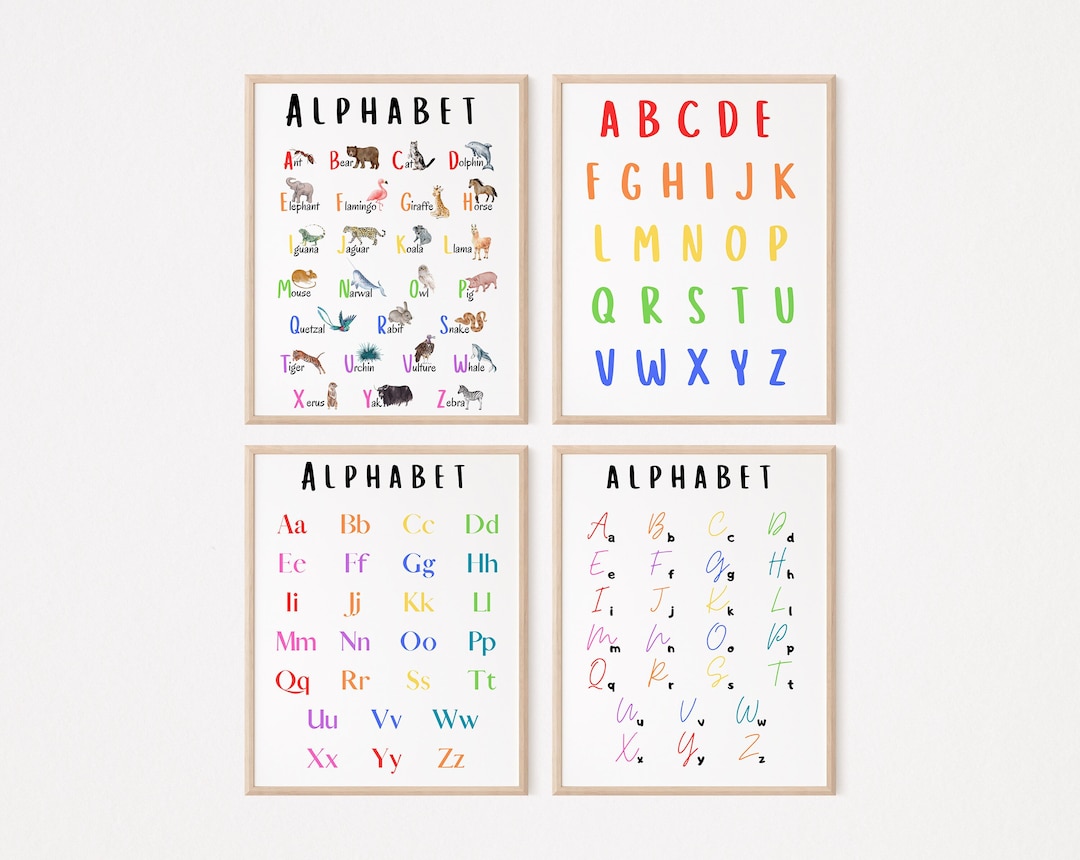 Educational poster on the alphabet, digital download, montessori ...