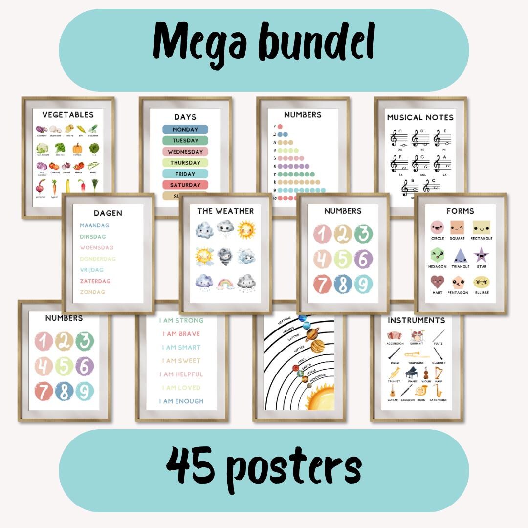 Educational Posters Mega Bundle, Printable Educational Prints ...