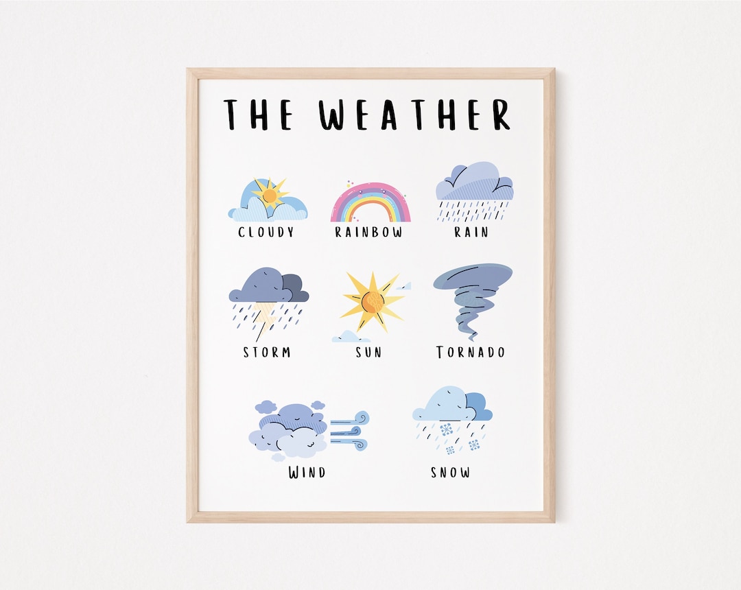 Educational Poster on Weather Colorful and Montessori Decoration ...