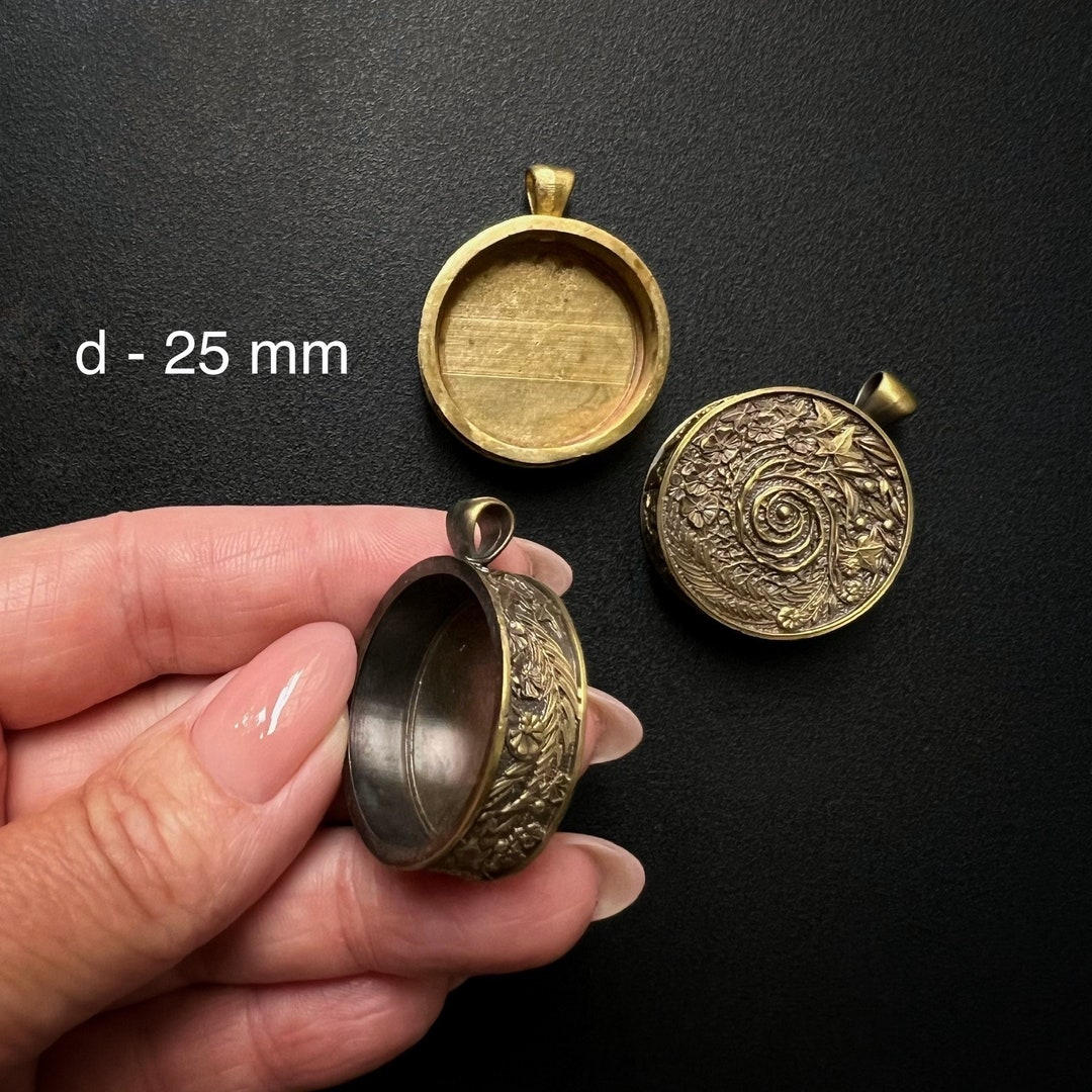 036 Handmade Brass Blank Pendant, Deep Bezel Setting (25mm) - Etsy
