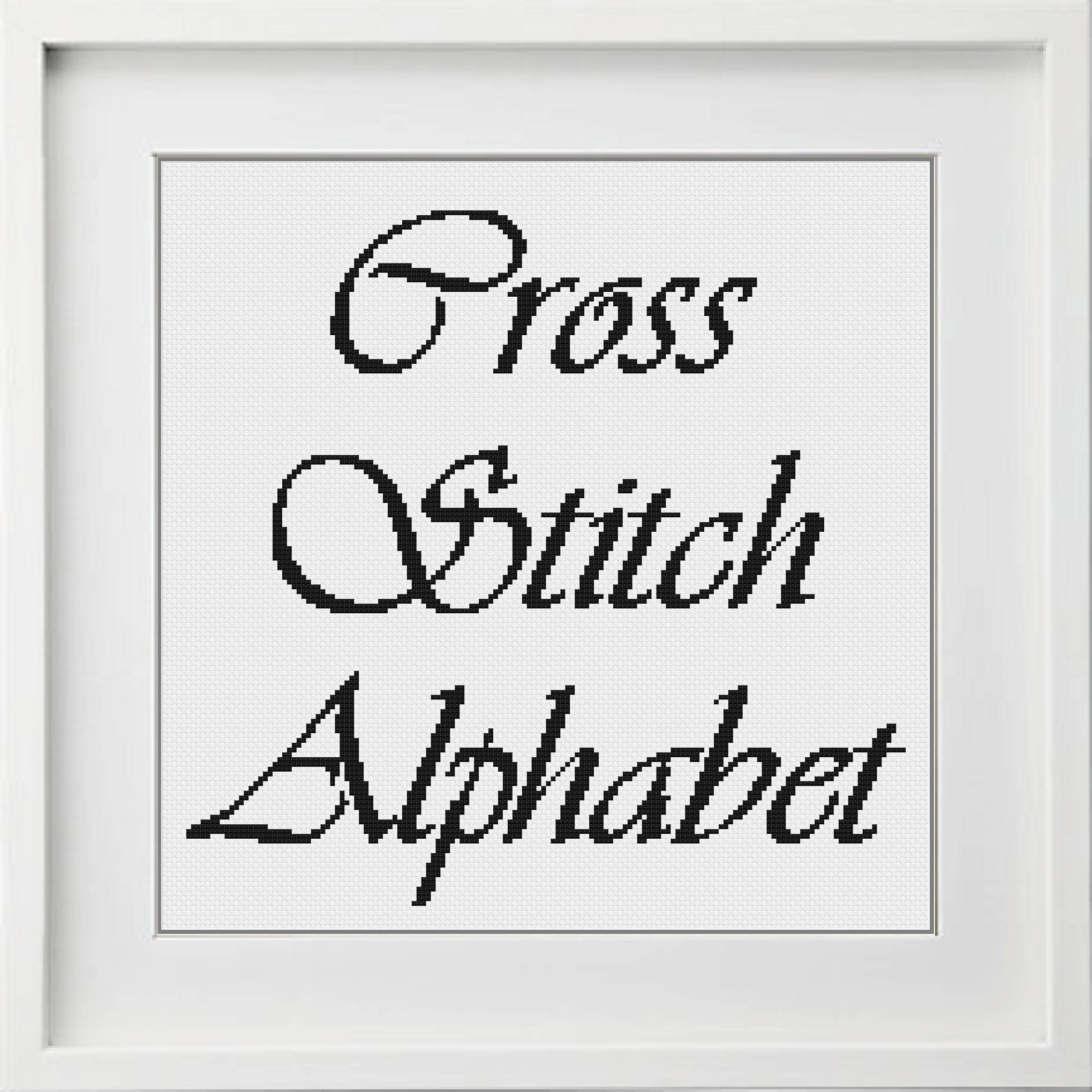 Calligraphy Cross Stitch Alphabet Pattern, Cursive Cross Stitch Letters ...