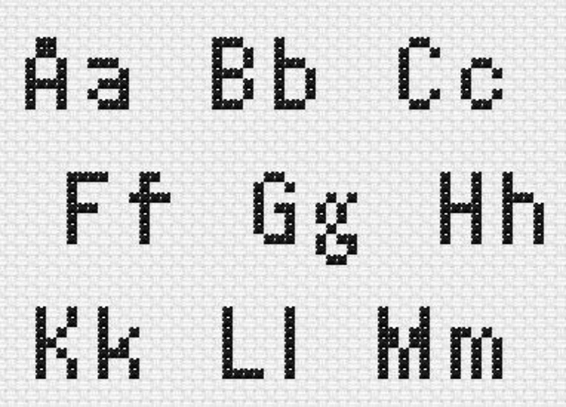 Easy Alphabet Cross Stitch Pattern Classic Cross Stitch Font | Etsy UK