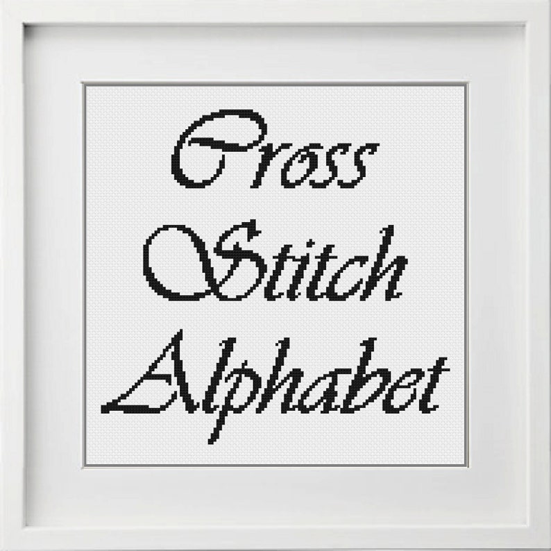 Calligraphy Cross Stitch Alphabet Pattern, Cursive Cross Stitch Letters ...