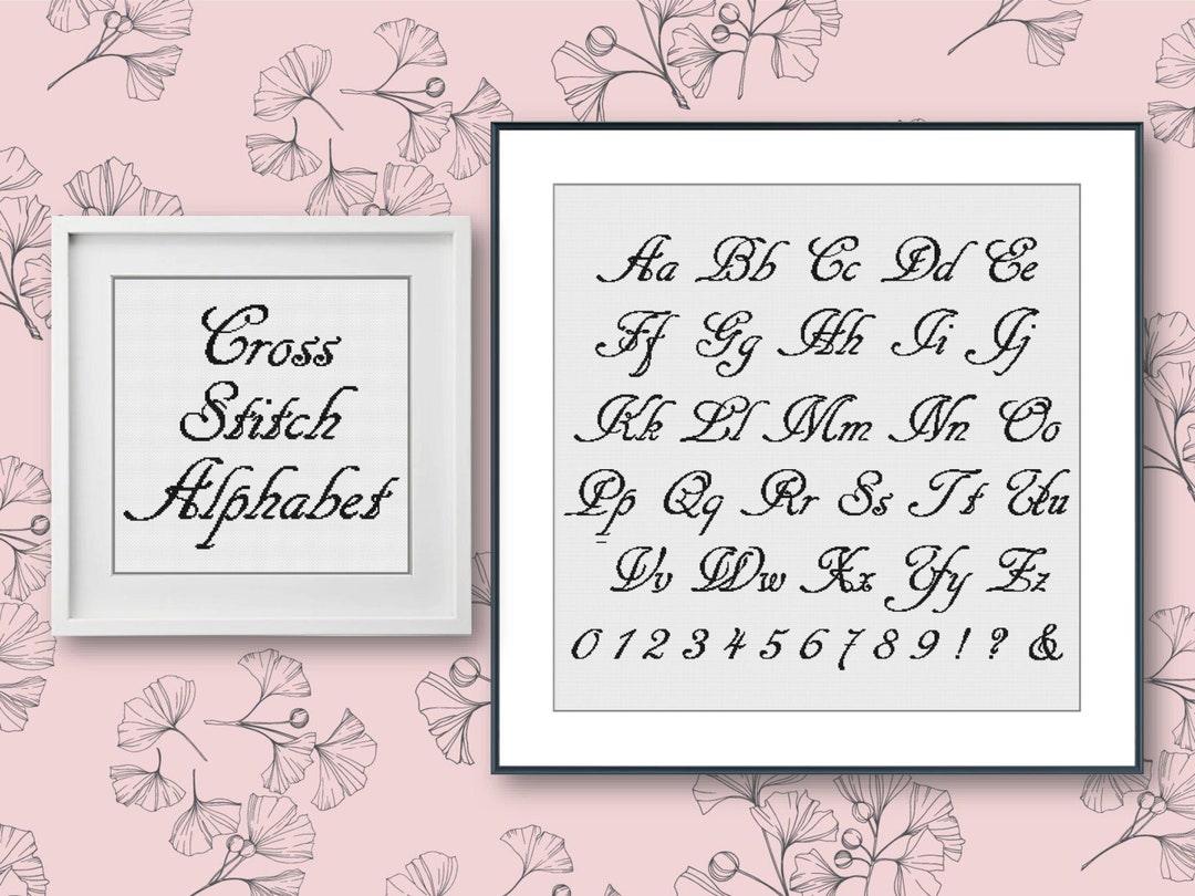 Fancy Cursive Cross Stitch Alphabet Pattern, Handwriting Cross Stitch ...