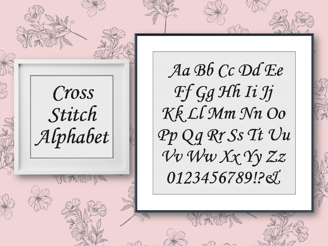 Cursive Cross Stitch Alphabet Pattern, Modern Cross Stitch Letters ...
