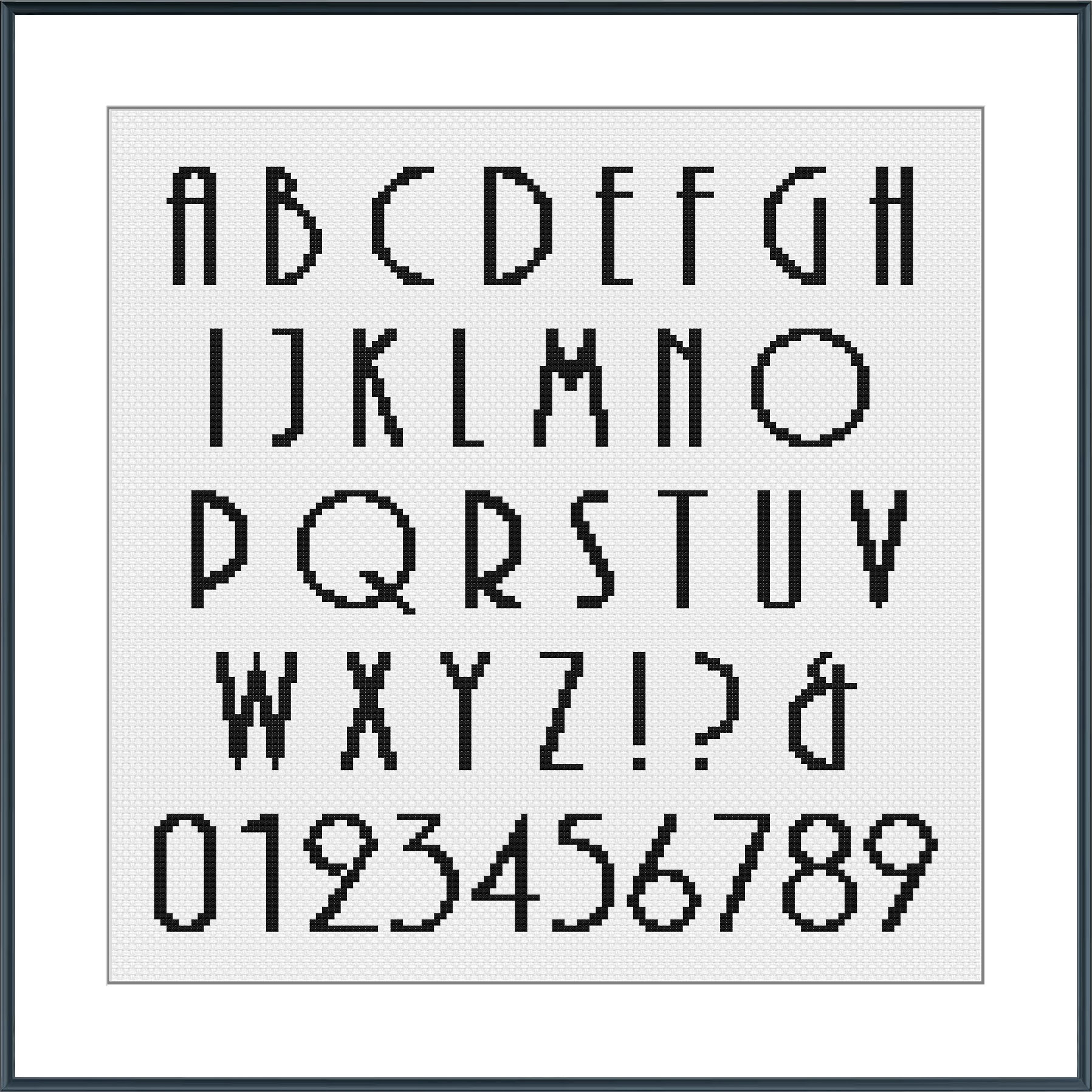 Modern Cross Stitch Alphabet Pattern, Easy Cross Stitch Letters Pattern ...