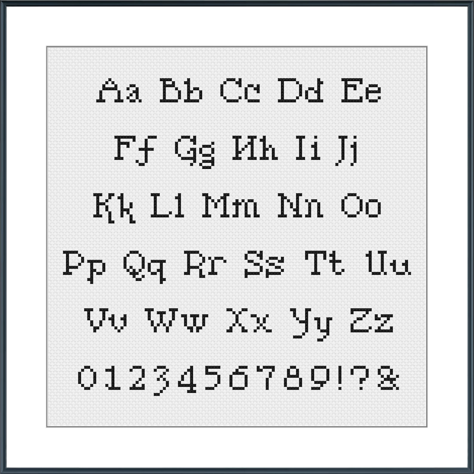 Cursive Cross Stitch Alphabet Pattern, Cross Stitch Letters Easy, Cross ...