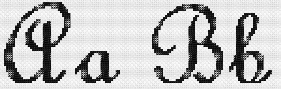 Cursive Handwriting Cross Stitch Alphabet Pattern, Calligraphy Cross ...