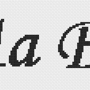 Cursive Cross Stitch Alphabet Pattern, Modern Cross Stitch Letters ...