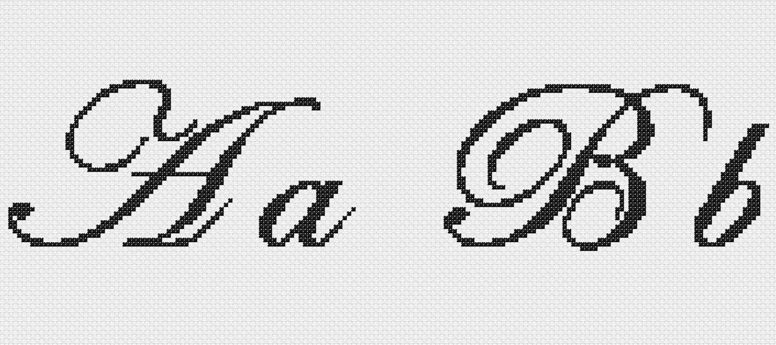 Calligraphy Cross Stitch Alphabet Pattern, Fancy Cross Stitch Letters ...