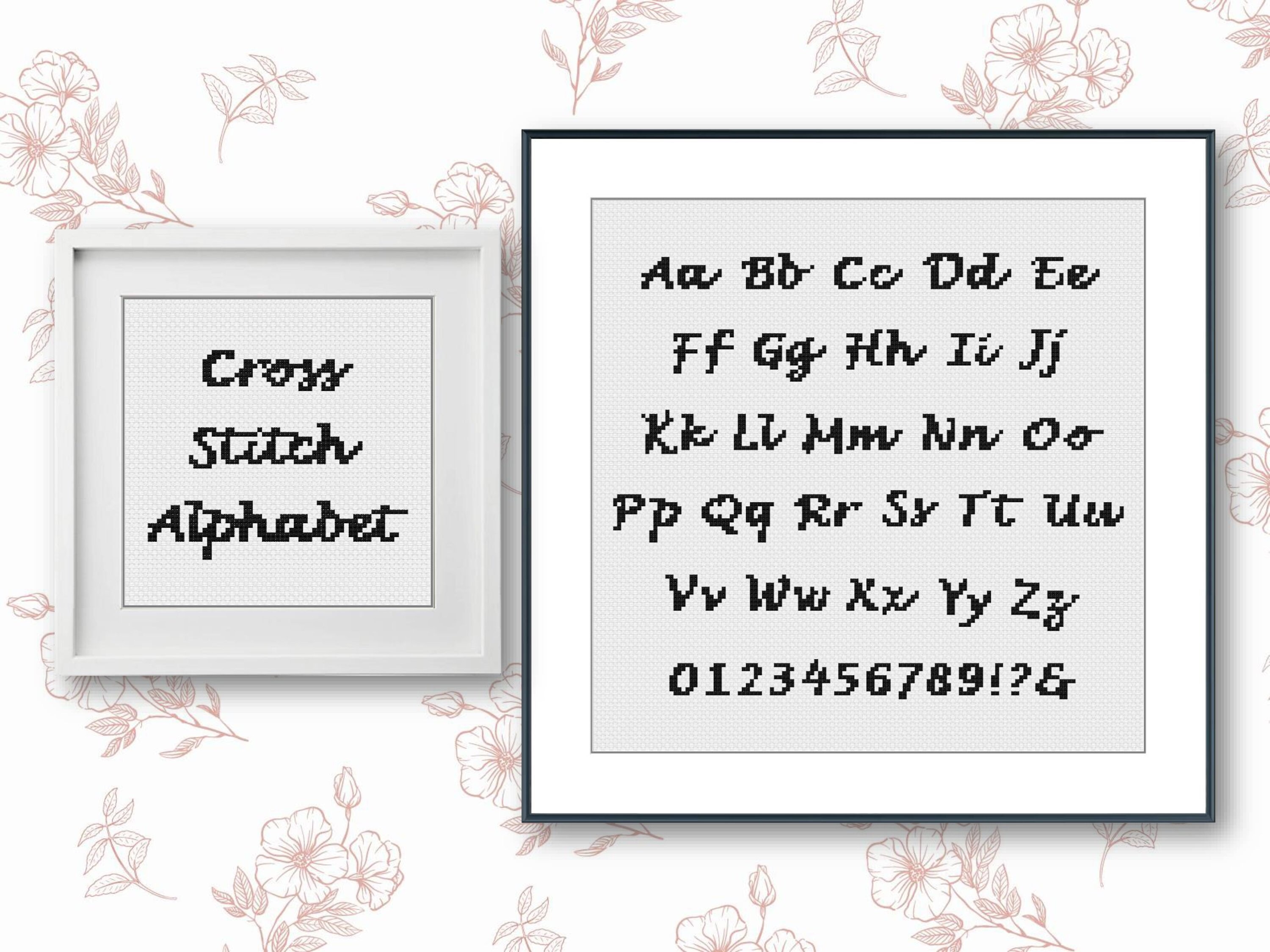 Cursive Cross Stitch Alphabet Pattern, Modern Cross Stitch Letters ...