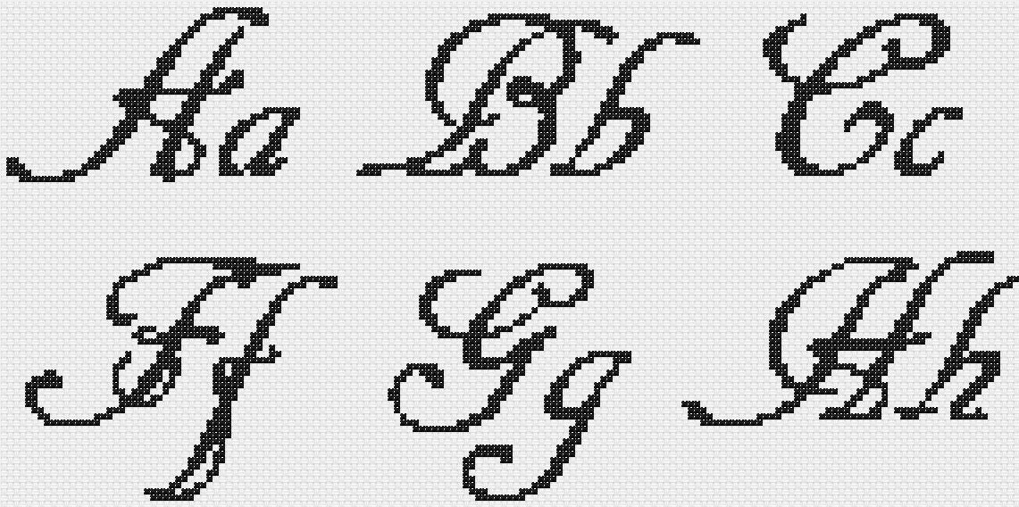 Fancy Cursive Cross Stitch Alphabet Pattern Handwriting Cross - Etsy