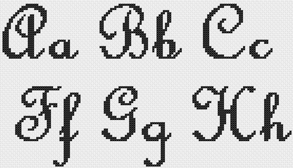 Cursive Handwriting Cross Stitch Alphabet Pattern Calligraphy - Etsy