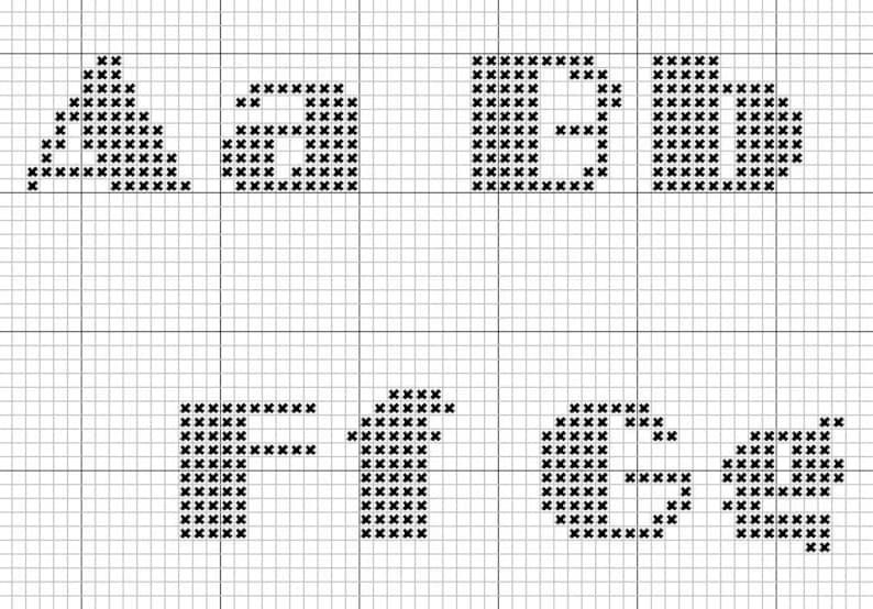 Classic Cross Stitch Alphabet Pattern Basic Cross Stitch - Etsy