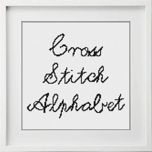 Handwriting Cross Stitch Alphabet Pattern, Cursive Cross Stitch Letters ...