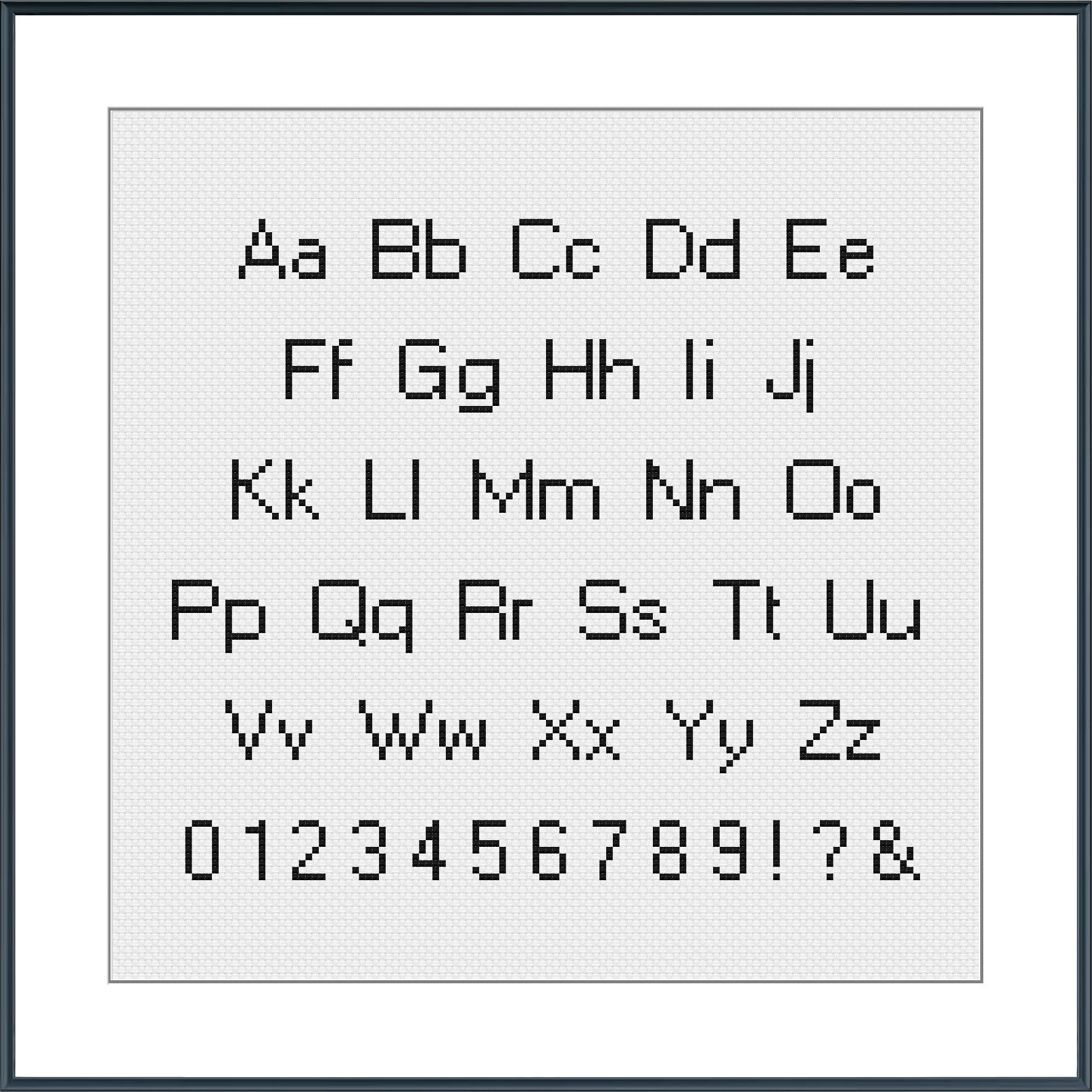 Easy Cross Stitch Letters, Classic Cross Stitch Alphabet Pattern, Basic ...