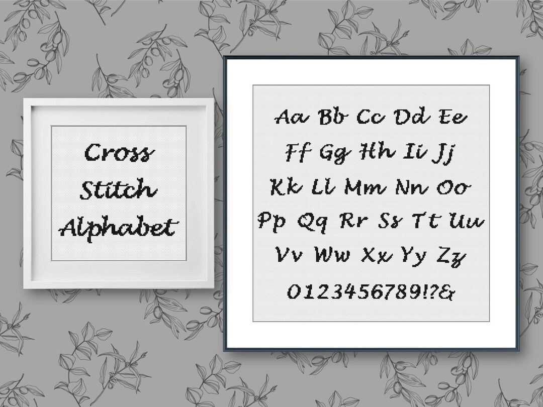 Cursive Cross Stitch Alphabet Pattern, Modern Cross Stitch Letters ...