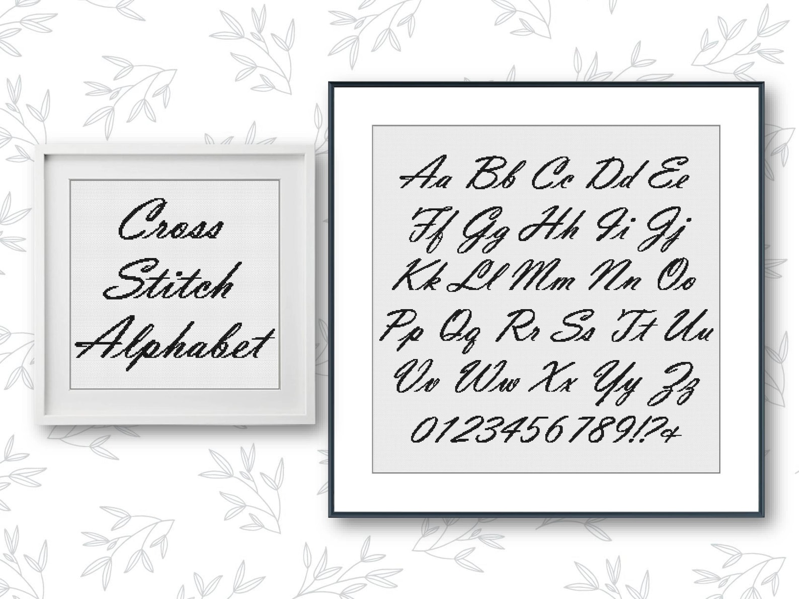 Cursive Cross Stitch Alphabet Pattern, Handwriting Cross Stitch Letters ...