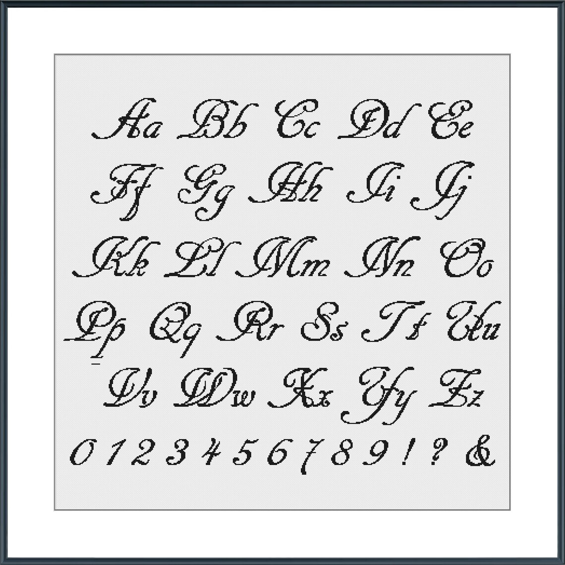 Fancy Cursive Cross Stitch Alphabet Pattern Handwriting Cross - Etsy
