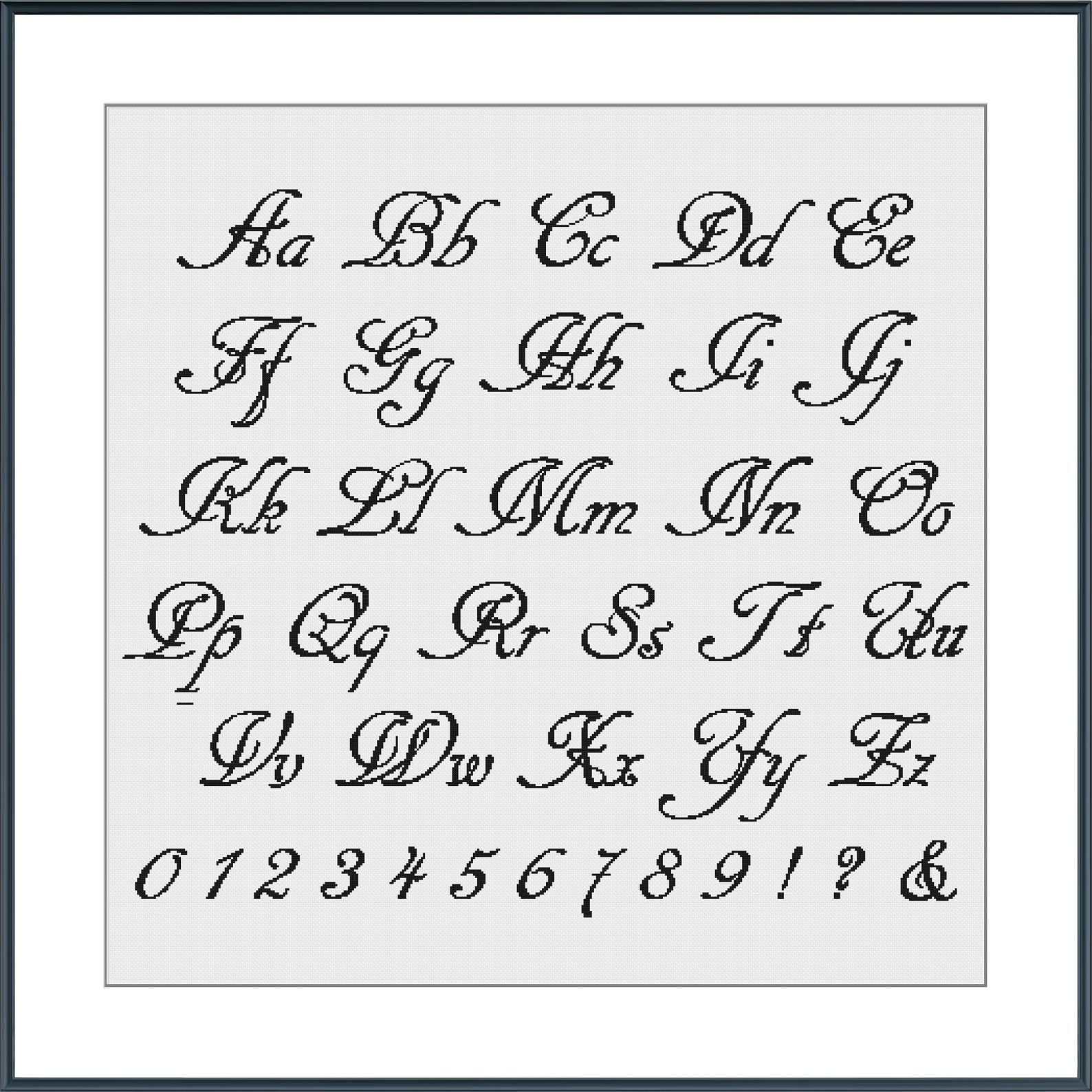 Fancy Cursive Cross Stitch Alphabet Pattern Handwriting Cross - Etsy Canada