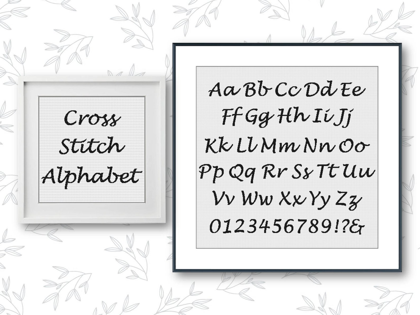 Cursive Cross Stitch Alphabet Pattern, Modern Cross Stitch Letters ...