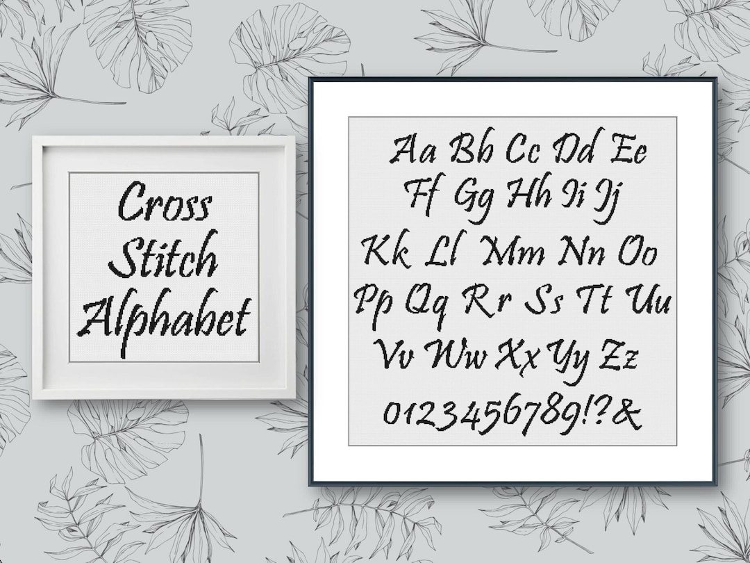 Cursive Cross Stitch Alphabet Pattern, Calligraphy Cross Stitch Letters ...
