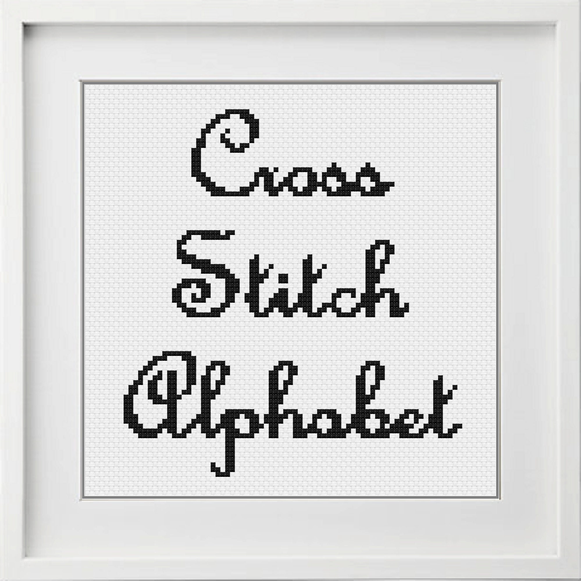 Cursive Handwriting Cross Stitch Alphabet Pattern, Calligraphy Cross ...
