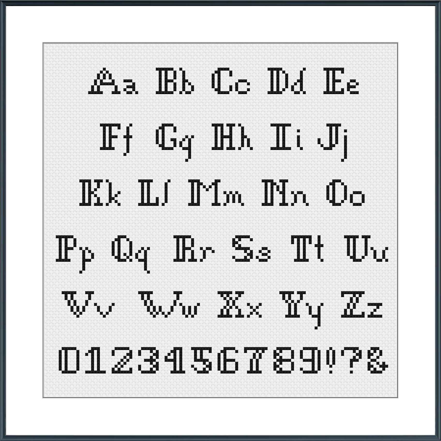 Modern Cross Stitch Alphabet Pattern, Artistic Cross Stitch Letters ...