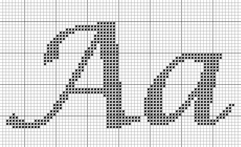 Cursive Cross Stitch Alphabet Pattern, Cross Stitch Letters Pattern ...