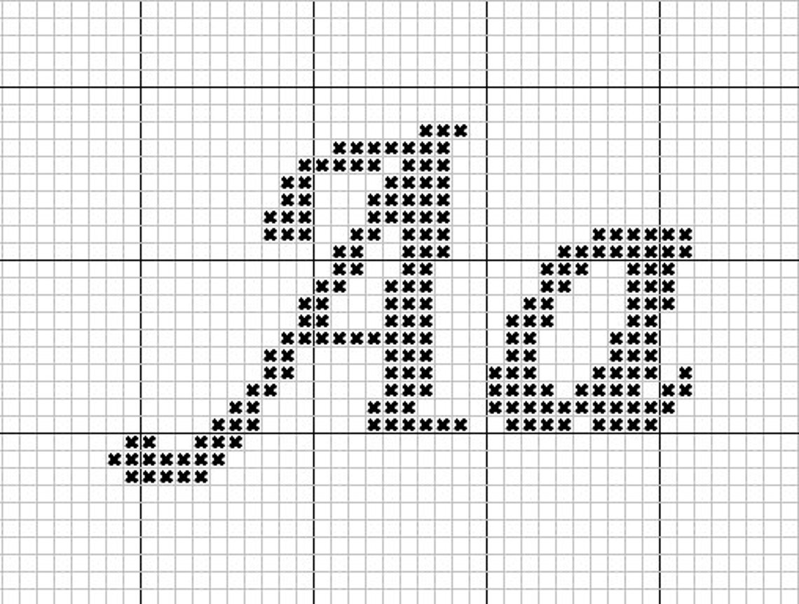 Cursive Cross Stitch Alphabet Pattern Modern Cross Stitch - Etsy