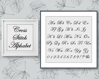 Calligraphy Cross Stitch Alphabet Pattern, Fancy Cross Stitch Letters ...