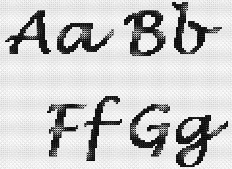 Cursive Cross Stitch Alphabet Pattern, Modern Cross Stitch Letters ...